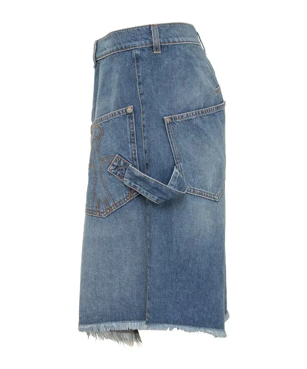 J.W.ANDERSON Twisted Wide-leg Denim Shorts