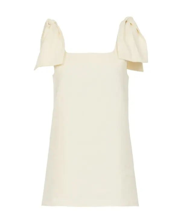 Chloé Bow-strapped Square-neck Tank Top - Nude