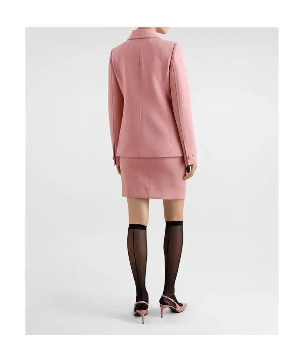 Dolce & Gabbana Wool Skirt With Dg Logo Detail - Pink