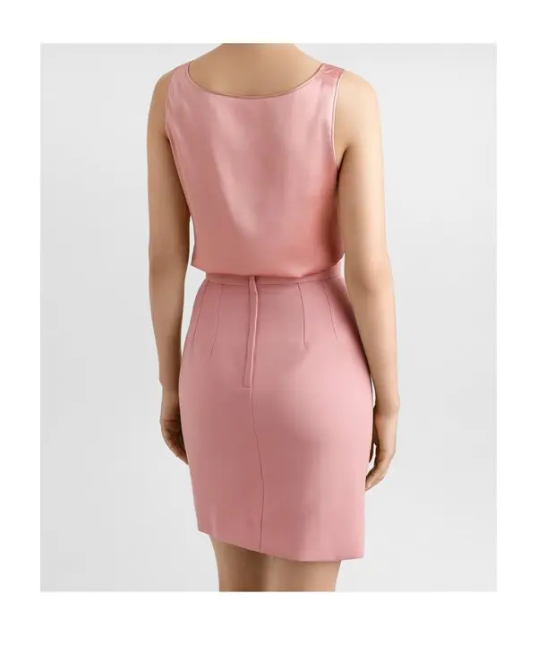 Dolce & Gabbana Wool Skirt With Dg Logo Detail - Pink