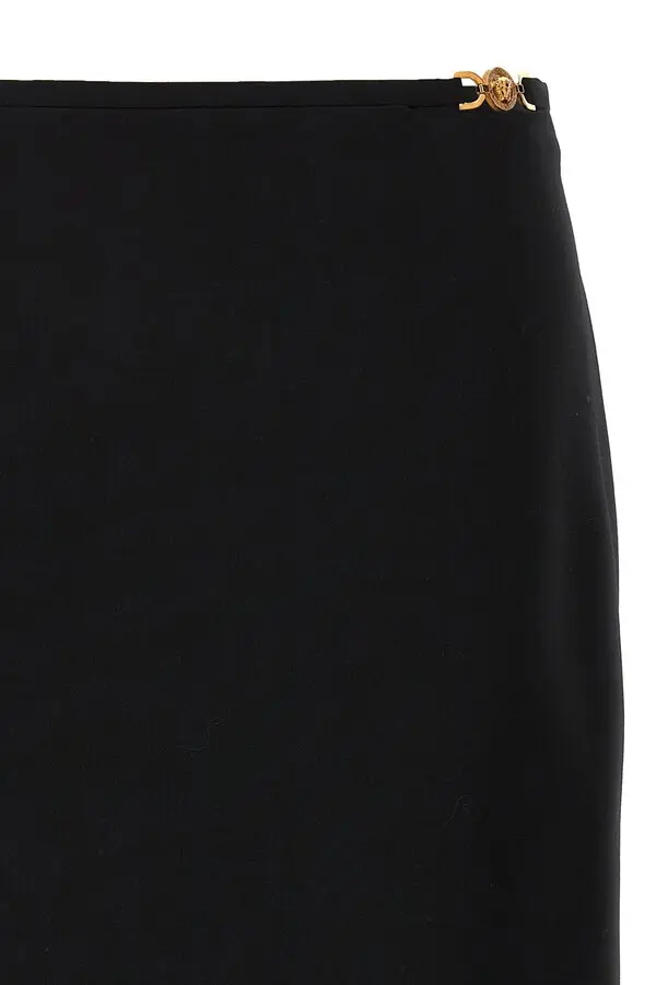 Versace Medusa Plaque Midi Skirt