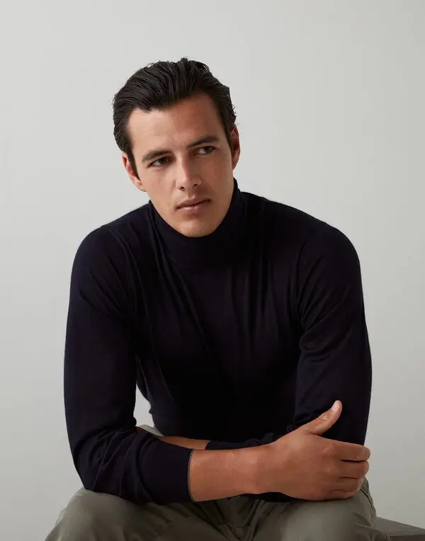 Brunello Cucinelli Cashmere Silk Turtleneck Jumper - Black