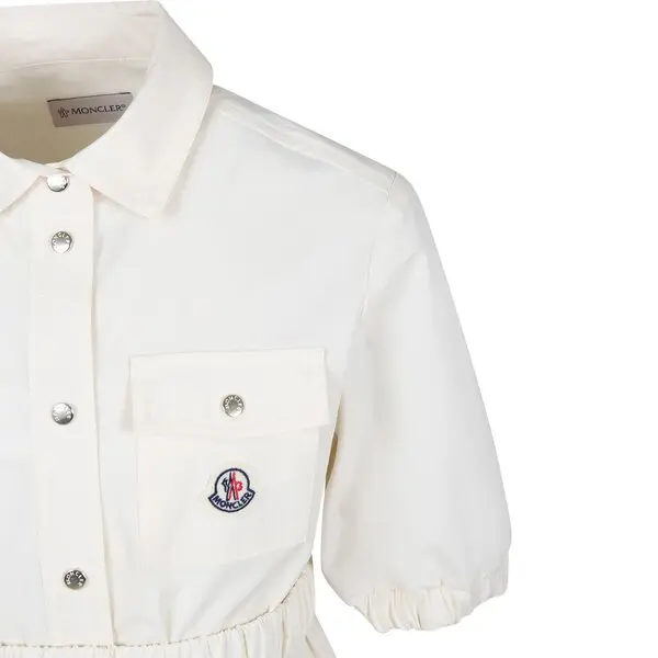 Moncler Short Sleeve Belted Jumpsuit With Logo Patch