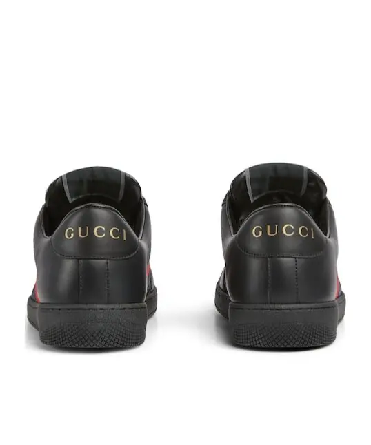 Gucci Embossed Gg Leather Low-top Sneakers - Black