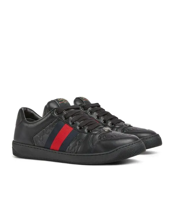 Gucci Embossed Gg Leather Low-top Sneakers