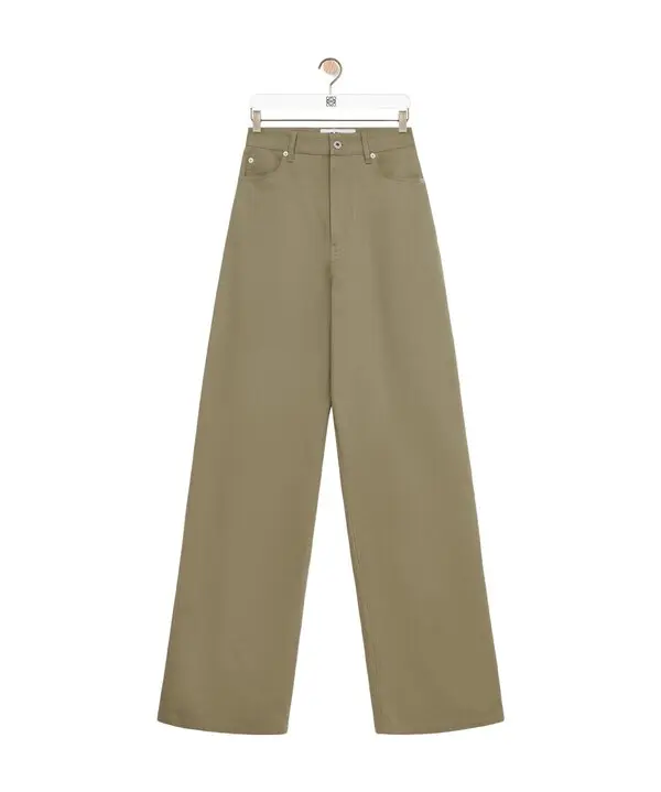 Loewe Logo Patch High-waist Trousers - Green