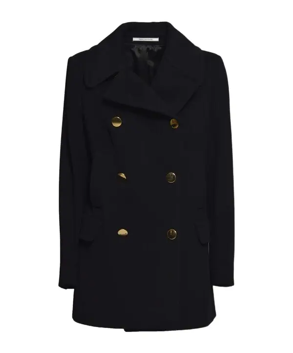 Tagliatore Double-breasted Flap Pocket Coat - Black