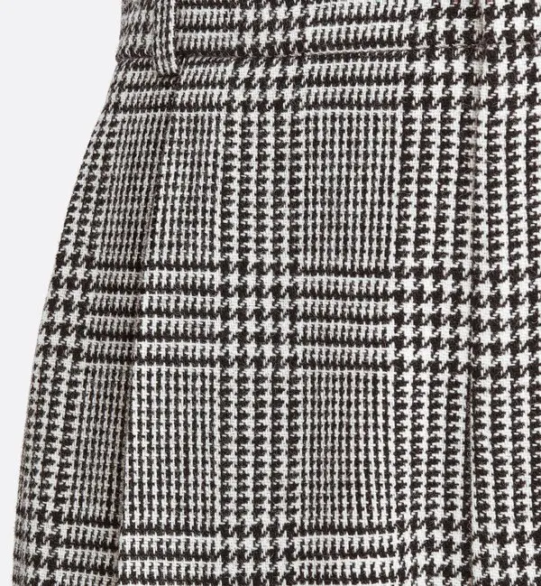 Dior Wide-leg Plaid Tailored Trousers