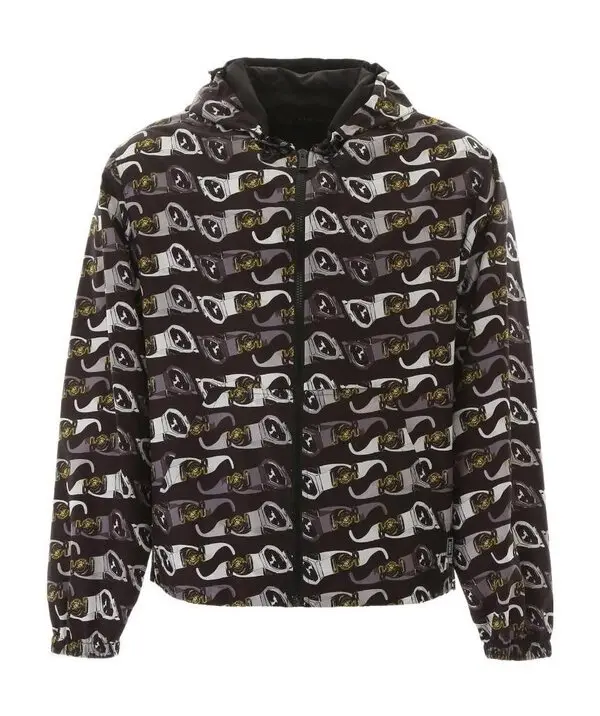 Versace Hooded Jacket With Sunglasses Print