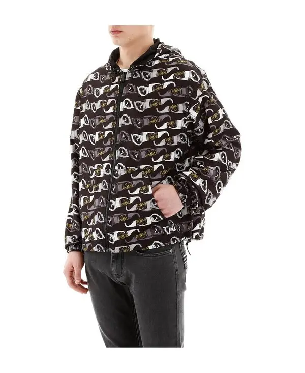 Versace Hooded Jacket With Sunglasses Print