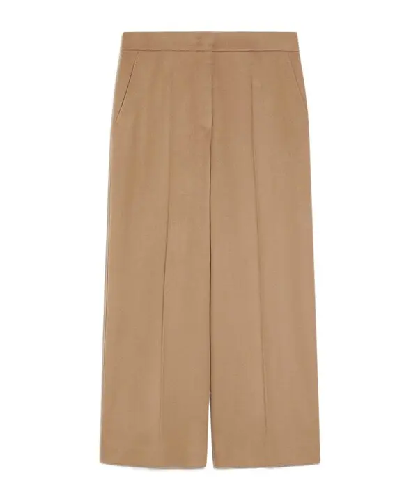 Max Mara Cropped Wide Leg Trousers - Camel