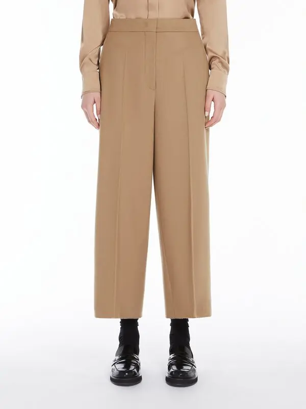 Max Mara Cropped Wide Leg Trousers - Camel