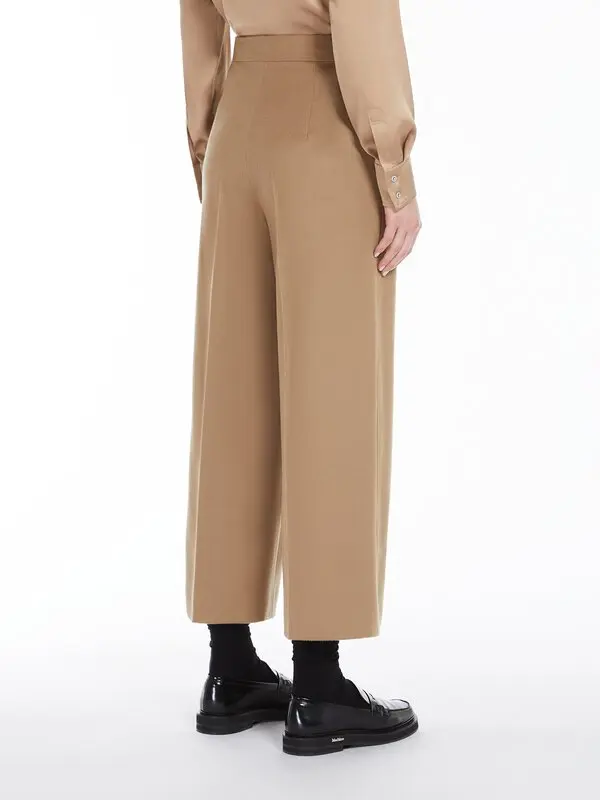 Max Mara Cropped Wide Leg Trousers - Camel