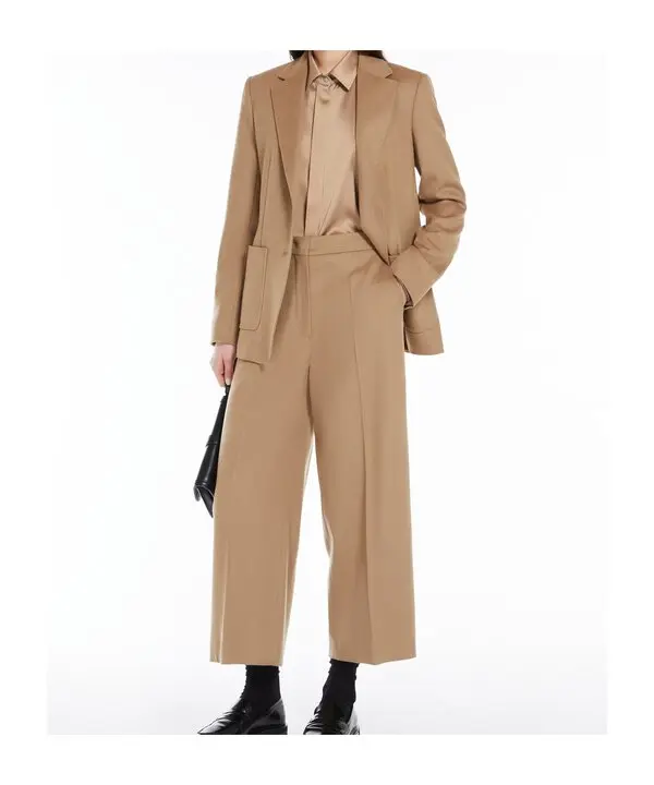 Max Mara Cropped Wide Leg Trousers - Camel