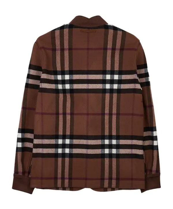 Burberry Check-pattern Wool Bomber Jacket - Black