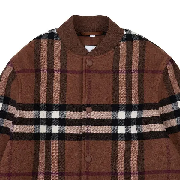 Burberry Check-pattern Wool Bomber Jacket - Black
