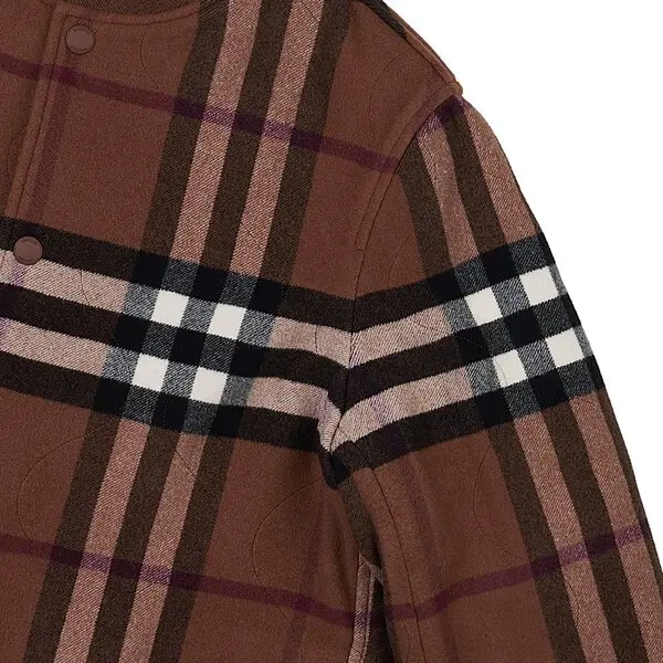 Burberry Check-pattern Wool Bomber Jacket - Black