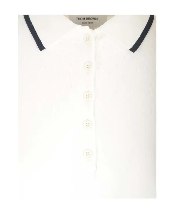 Thom Browne Rib-stitch Short-sleeved Polo Shirt