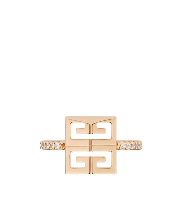 Givenchy 4g Ring In Rose Gold With Crystals - Yellow