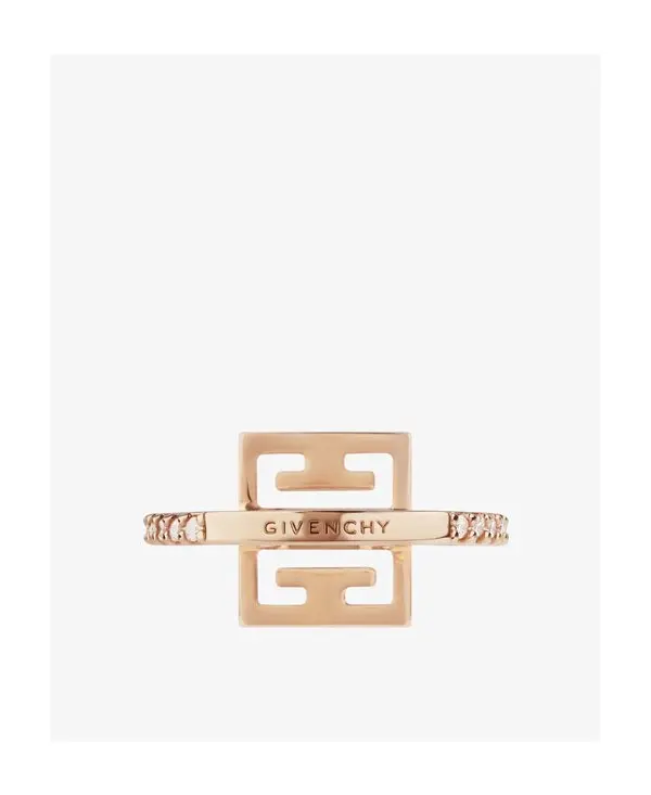Givenchy 4g Ring In Rose Gold With Crystals - Yellow