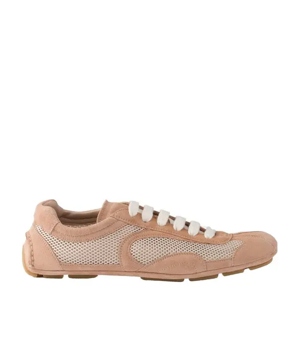 Prada Mesh-panelled Lace-up Sneakers