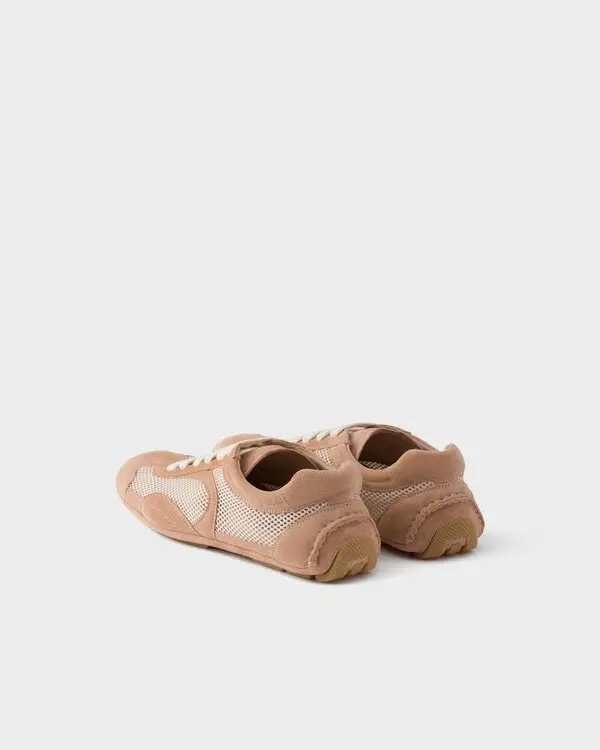 Prada Mesh-panelled Lace-up Sneakers