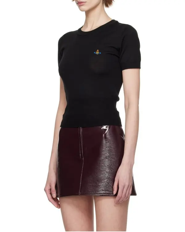 VIVIENNE WESTWOOD Embroidered Knit Top - Black