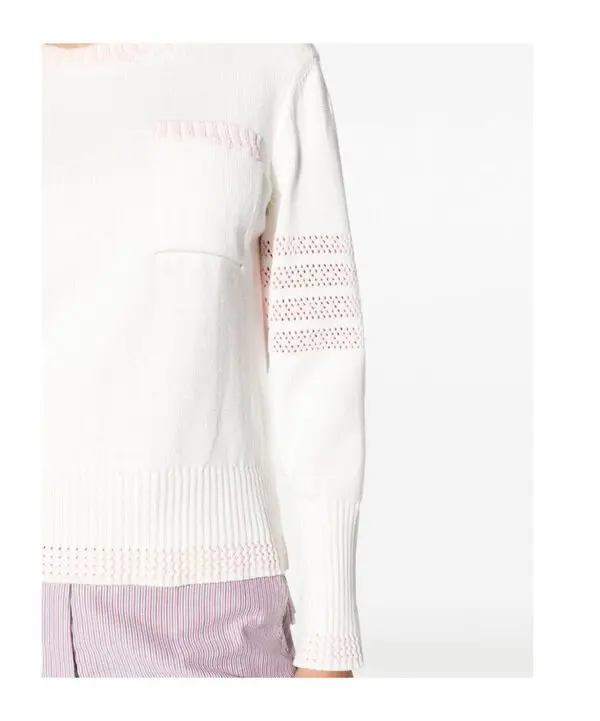 Thom Browne 4-bar Striped Crewneck Knitted Jumper