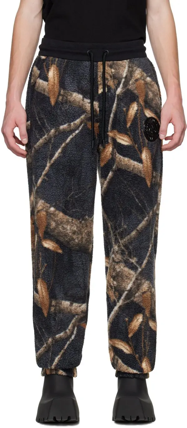 Moose Knuckles Graphic-print Fleece Track Pants - Black