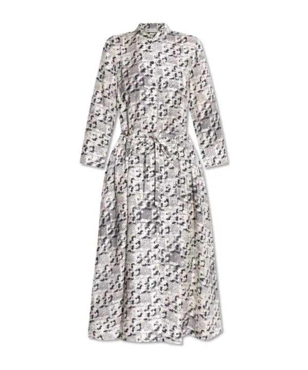 Tory Burch All-over Printed Maxi Dress With Drawstring Waist