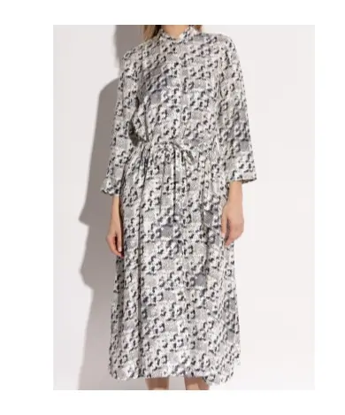 Tory Burch All-over Printed Maxi Dress With Drawstring Waist