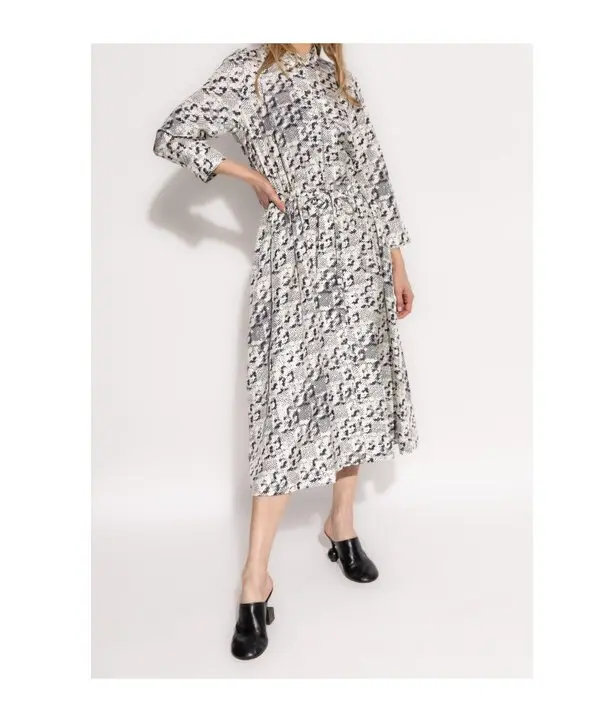 Tory Burch All-over Printed Maxi Dress With Drawstring Waist