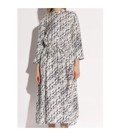 Tory Burch All-over Printed Maxi Dress With Drawstring Waist