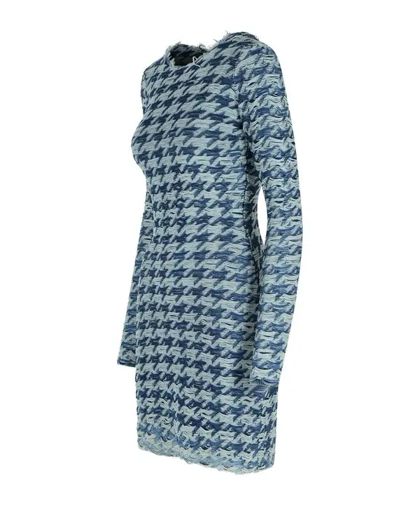 DIESEL® Houndstooth Long Sleeve Dress