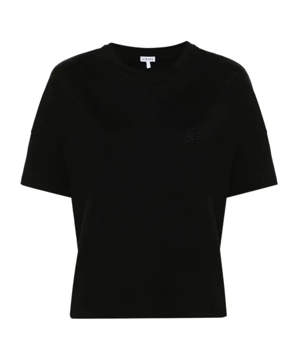 Loewe Monogram Embroidered Crewneck T-shirt - Black
