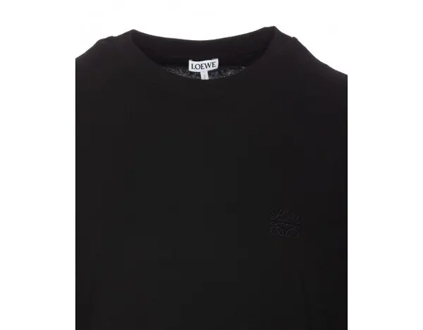 Loewe Monogram Embroidered Crewneck T-shirt - Black
