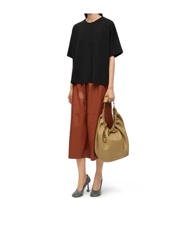 Loewe Monogram Embroidered Crewneck T-shirt - Black