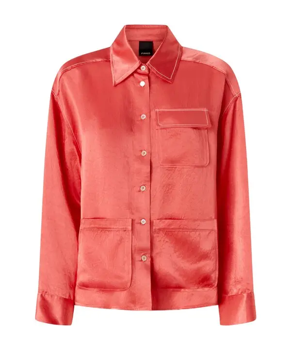 Pinko Small Pocket Flowing Satin Shirt