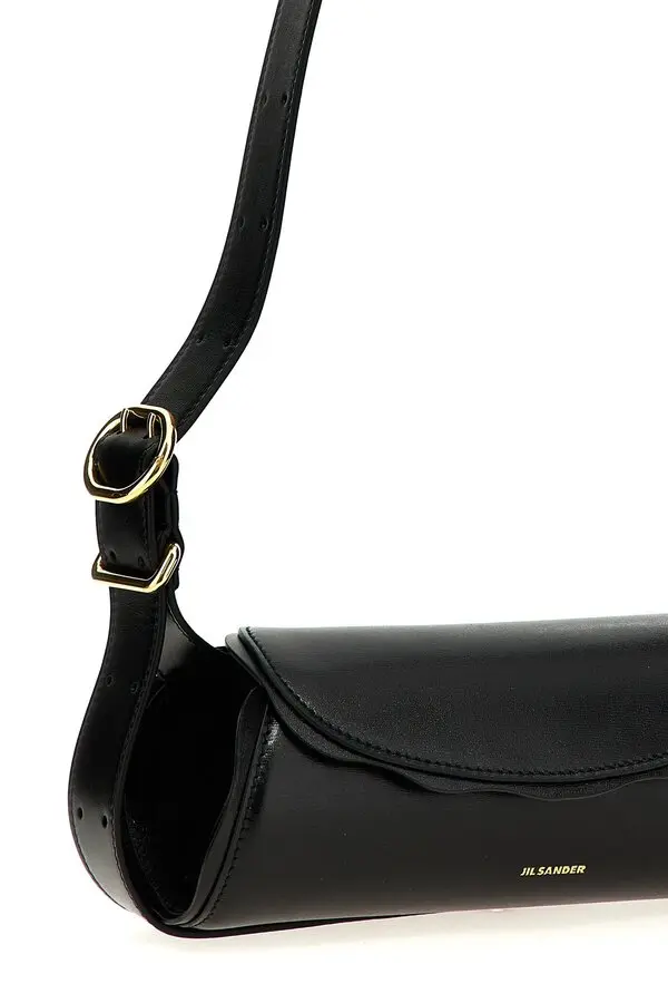 JIL SANDER Cannolo Small Shoulder Bag - Black