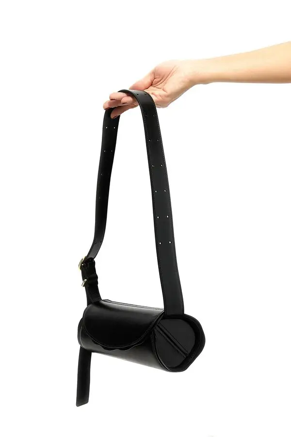 JIL SANDER Cannolo Small Shoulder Bag - Black