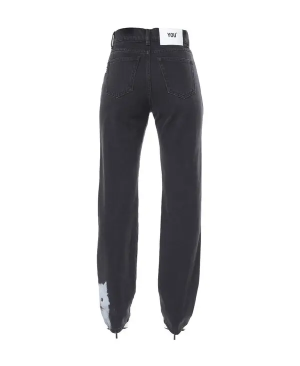 MSGM Cat Print Straight Leg Jeans
