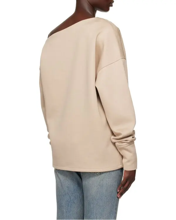 Balmain Asymmetrical Off-the-shoulder Jersey Sweatshirt