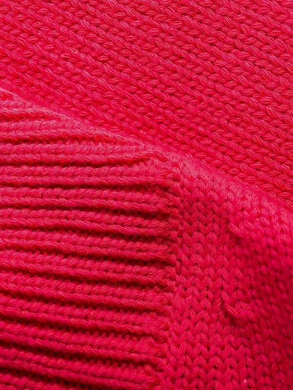 Kenzo V-neck Logo Knit Dress - Red
