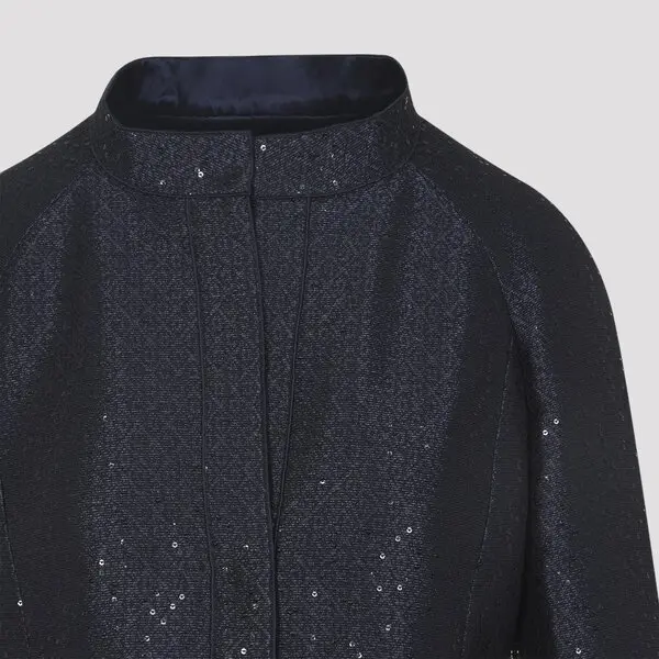 Giorgio Armani Sequin-embellished Long-sleeve Jacket - Black