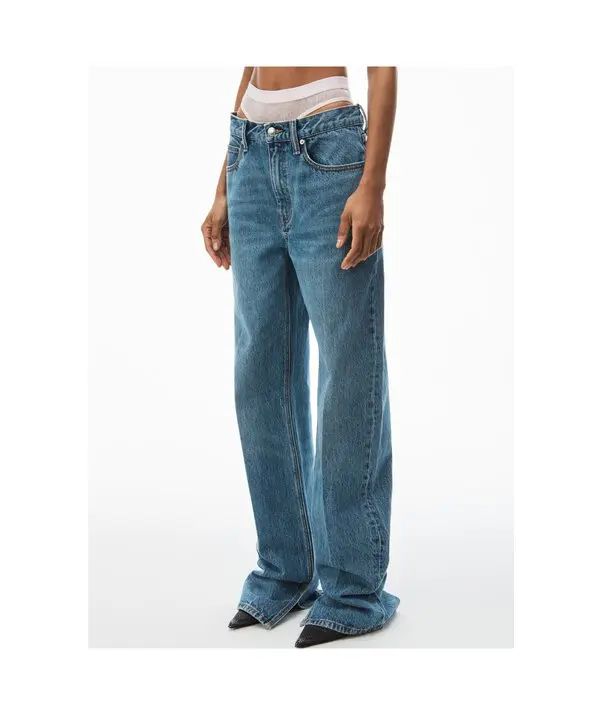 Alexander Wang Layered Underwear Straight-leg Jeans