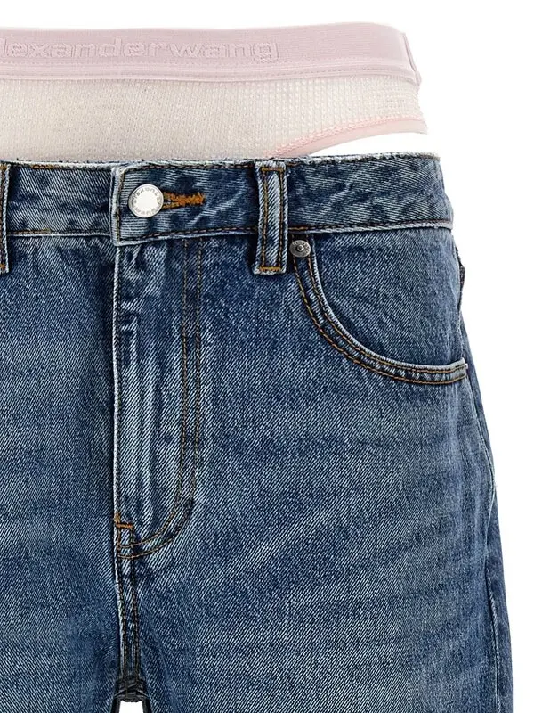 Alexander Wang Layered Underwear Straight-leg Jeans - Indigo