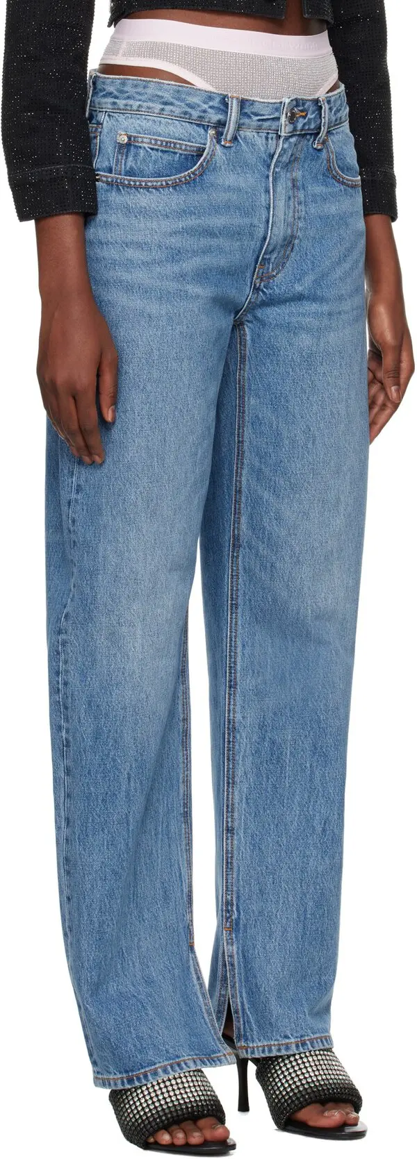 Alexander Wang Layered Underwear Straight-leg Jeans - Indigo