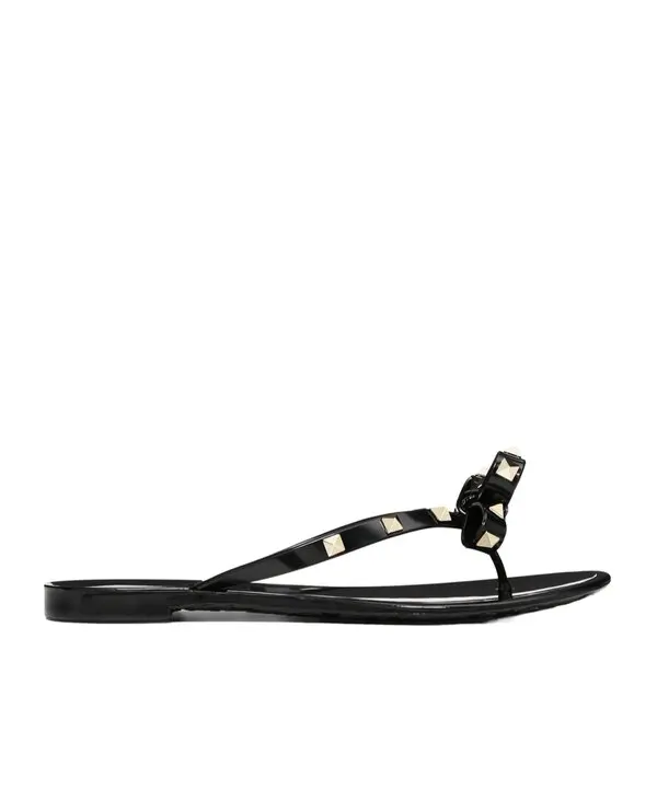 Valentino Garavani Rockstud Bow Detail Sandals - Black