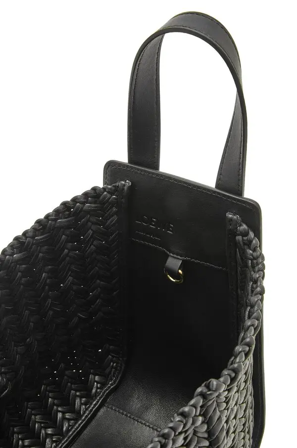 Loewe Compact Hammock Bag In Calfskin With Woven Detail