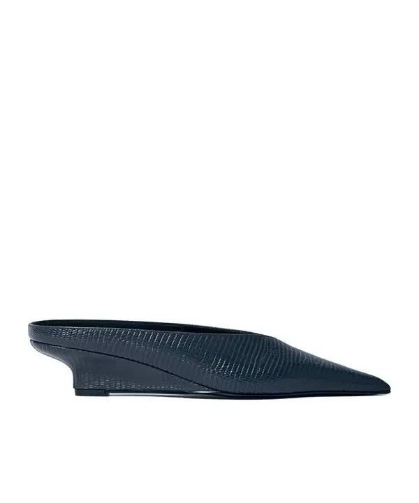 TOTEME Sharp Embossed Mules - Black
